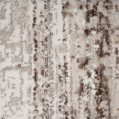 Natural Greige Super Soft Abstract Fringed Runner Rug 60x240cm