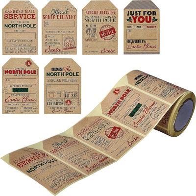 Natural Kraft Paper Santa Gift Tags Rustic Style Christmas Tags for ...