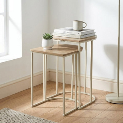 Natural Oak Effect Nesting Table Duo