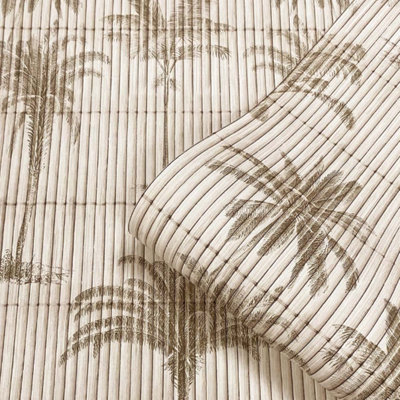 Natural Palm Tree Wallpaper Bamboo Textured Effect Thick Vinyl Feature Wall