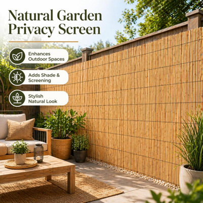 Natural Reed Fence Screening Roll 1.8m x 3m Garden Privacy Screen ...