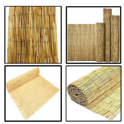 Natural Reed Privacy Screen Fence 1m(H) by 4m(L) Garden Reed Panel for ...