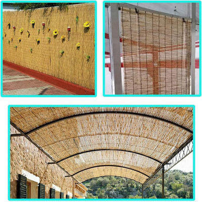 Natural Reed Privacy Screen Fence Garden Reed Panel for Outdoor Fencing ...