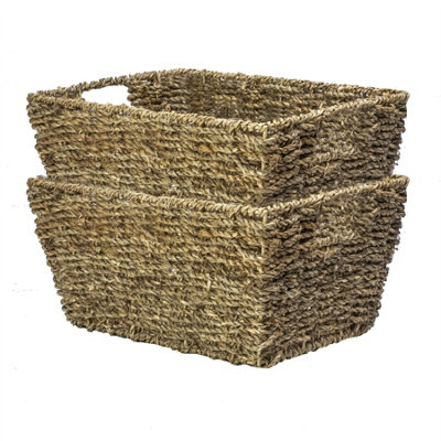 Natural Seagrass Storage Basket - Set of 2