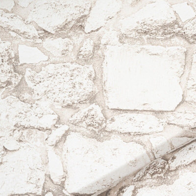 Natural Stone Effect Wallpaper Flat Finish, Wet Removable, Paste The ...