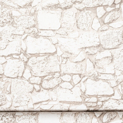 Natural Stone Effect Wallpaper Flat Finish, Wet Removable, Paste The ...