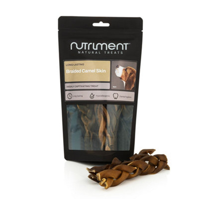Natural Treats Braided Camel Skin Chew for Dogs (4pcs) High Protein Low ...