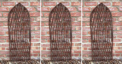 Natural Willow Garden Trellises Plant Supports Gothic Set of 3