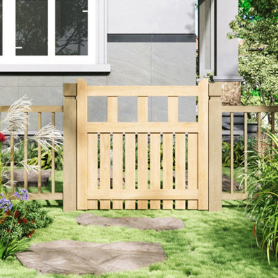 Natural Wood Color Freestanding Outdoor Wooden Garden Gate Perfect for ...