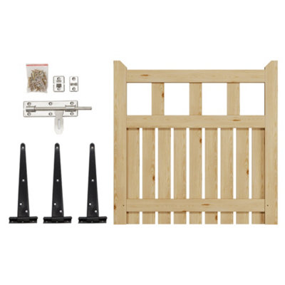 Natural Wood Color Freestanding Outdoor Wooden Garden Gate Perfect for ...