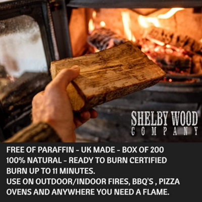 Natural Wood Firelighters 50 Eco Wax Coated Wood Wool Flame Fire ...