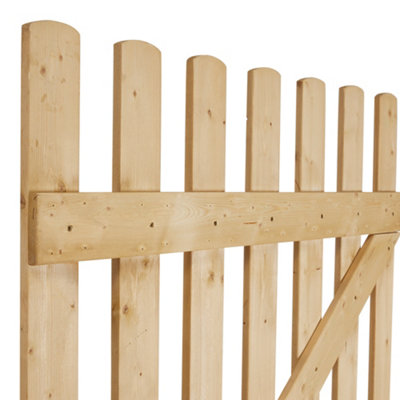 Natural Wood Gate with Lock Waterproof & Corrosion Resistant Garden ...