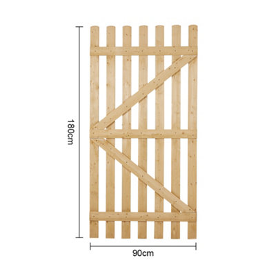 Natural Wood Gate with Lock Waterproof & Corrosion Resistant Garden ...
