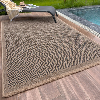 Nature Collection Outdoor Rug in Dark Grey 5100DG | DIY at B&Q