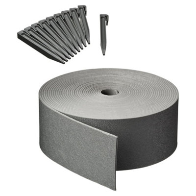 Nature Garden Border Edging And Spike Set Grey