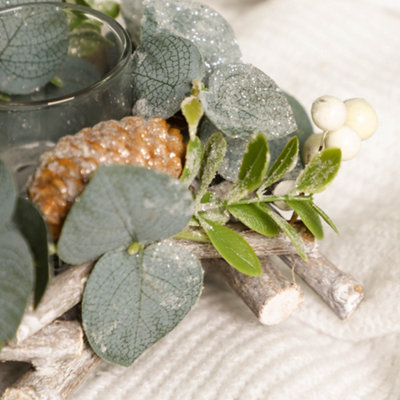 Nature Trail Trio Tealight Xmas Table Decoration Centrepiece Christmas ...