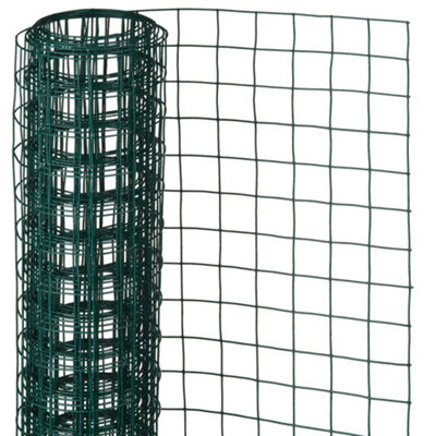 Nature Wire Mesh Square 0.5x5 m 13 mm Plastic Coated Steel Green | DIY ...