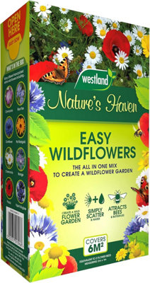 Natures Haven Easy Wildflower Mix Box of granular compost and easy to ...