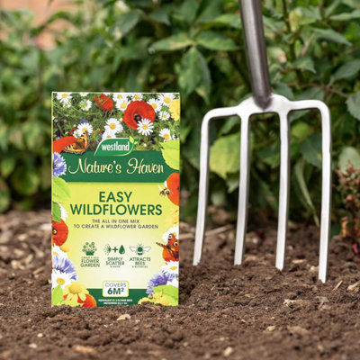 Natures Haven Easy Wildflower Mix Box of granular compost and easy to ...