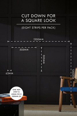 Naturewall MDF Wall Panelling Kits - Unprimed - Strip Width 63mm