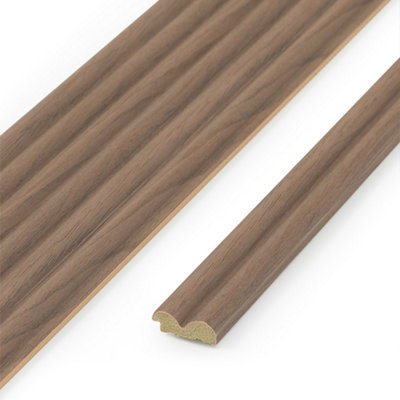 Naturewall Reeded Waterproof Walnut - 2.4m x 12cm - Pack of 3