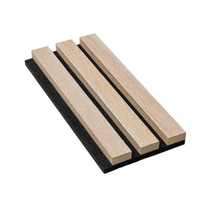 Naturewall SlatWall Washed Oak Sample - Natural Core - Black Felt