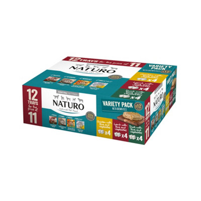 Naturo Adult Dog Food Variety Pack with Rice Tray 12x400g | DIY at B&Q