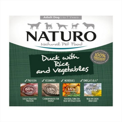Naturo Adult Duck & Rice With Veg Tray 400g (Pack of 7) | DIY at B&Q