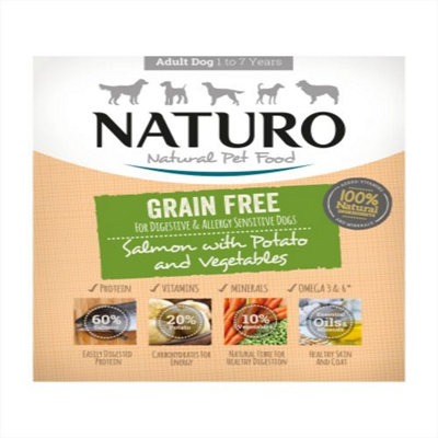 Naturo Grain Free Salmon & Potato With Veg Tray 400g (Pack of 7) | DIY ...