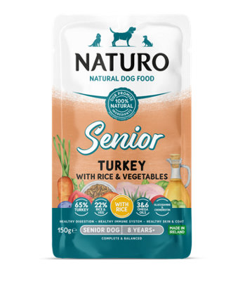 Naturo Senior Turkey with Rice & Vegetables 150g Pouch - Pack of 8