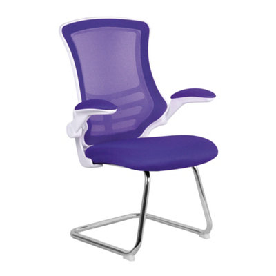 Nautilus Designs Cantilever Visitor Chair with White Frame & Folding ...
