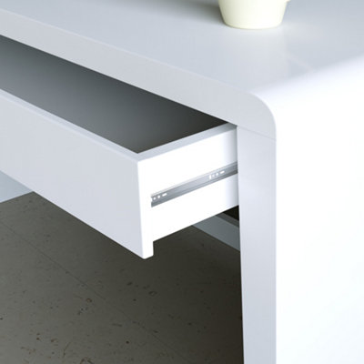 Nautilus Designs High Gloss White Computer Desk Workstation with ...