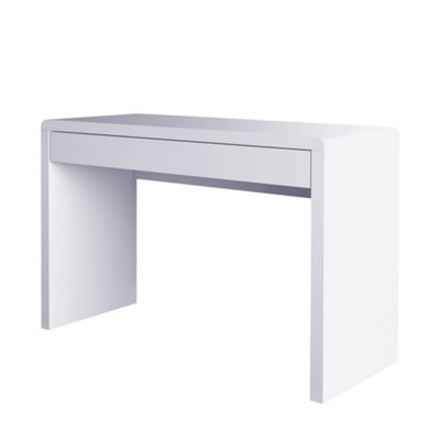 Nautilus Designs High Gloss White Computer Desk Workstation with ...