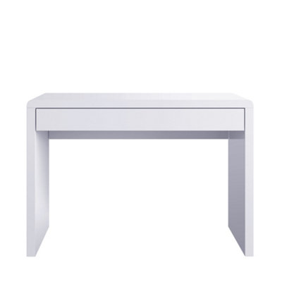 Nautilus Designs High Gloss White Computer Desk Workstation with ...