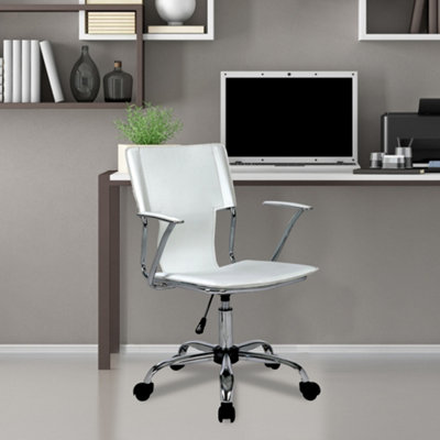 Nautilus Designs Leather Effect Slimline Office Chair with Tubular ...