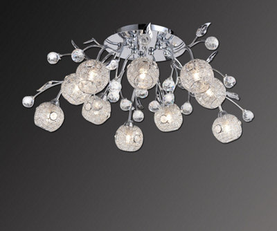 Navigare Walton Chrome LED Ceiling Light A Stunning Chrome And Crystal ...