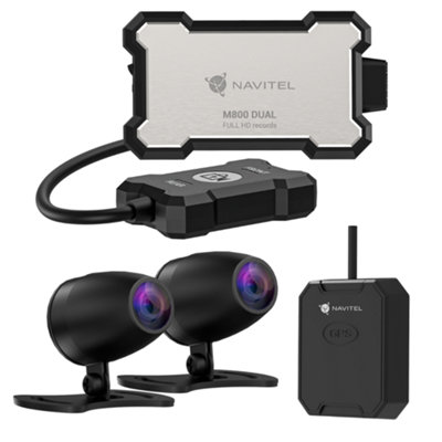 Navitel M800 Dual Motorcycle Dash Cam Front & Rear with GPS Module and ...