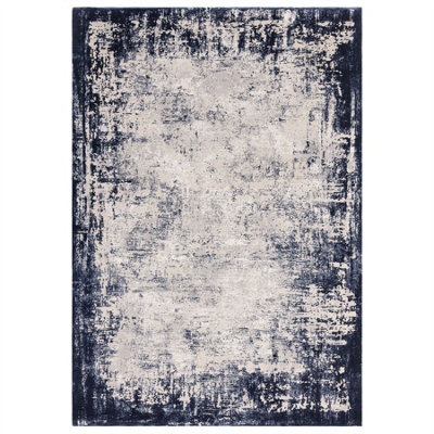 Navy Abstract Luxurious Modern Easy To Clean Rug For Dining Room ...