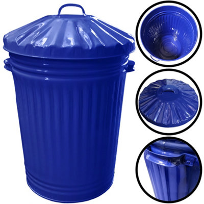 Navy blue 90l dustbin retro style suitable for indoor outdoor recycling ...