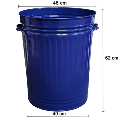 Navy blue 90l dustbin retro style suitable for indoor outdoor recycling ...