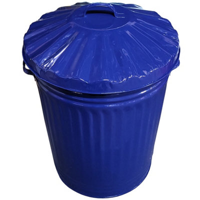 Navy blue 90l dustbin retro style suitable for indoor outdoor recycling ...