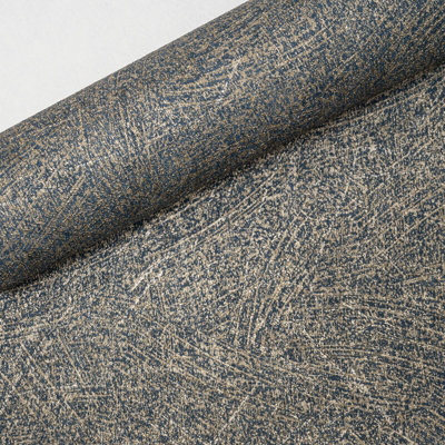 Navy Blue Gold Wallpaper Metallic Textured Gold Shimmer Paste The Wall ...