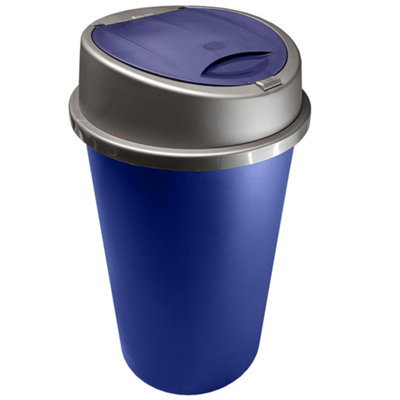Navy Blue Kitchen Bin 45 Litre 45L Touch top bin for Home Garden Office ...