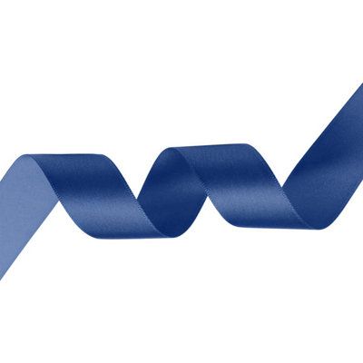Navy Double Sided Satin Ribbon Polyester Ribbon Roll, 25mm x 10 metres