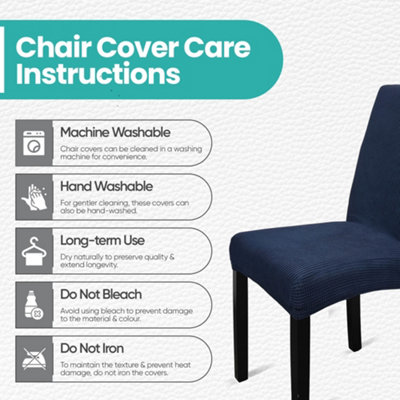 Navy Universal Dining Velvet Chair Cover, Pack of 1