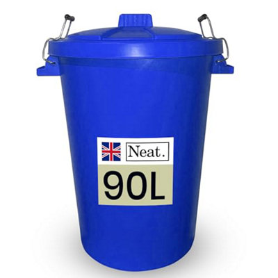 Neat. 90L Bin Coloured Large Plastic Bins, Heavy Duty- Dark Blue- Pack of 1