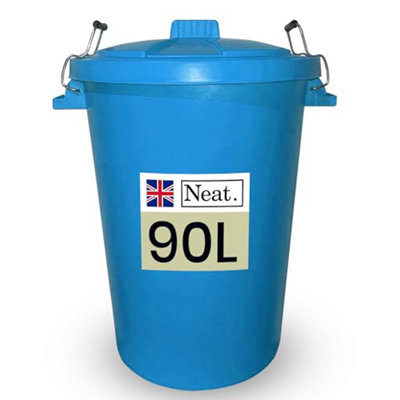 Neat. 90L Bin Coloured Large Plastic Bins Heavy Duty Sky Blue Pack of 1
