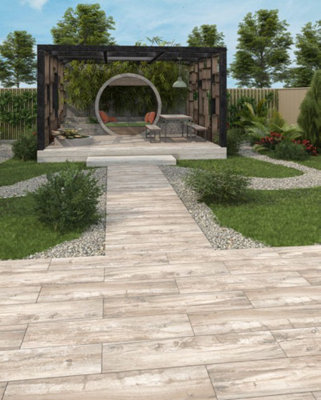Nebraska Oak 300x1200x20mm Wood Effect Outdoor Porcelain Paving. Pack ...