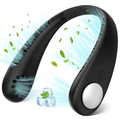 Neck Fan, Portable Hanging Bladeless Mini with 360 Airflow, 3-Speed ...