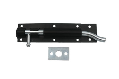 NECKED TOWER BOLT 150MM - BLACK